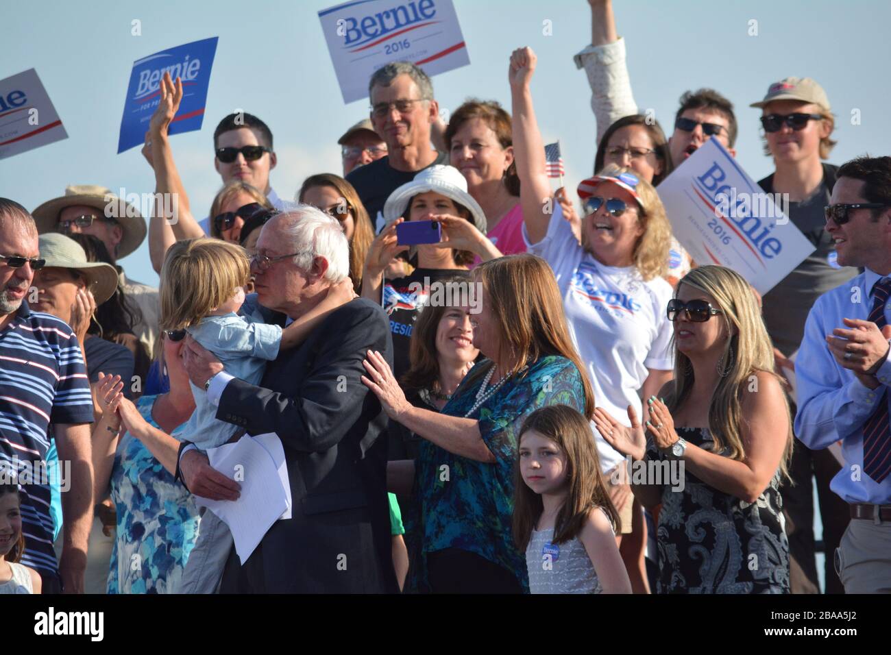 Bernie Sanders annouce rally 2016 Stock Photo - Alamy