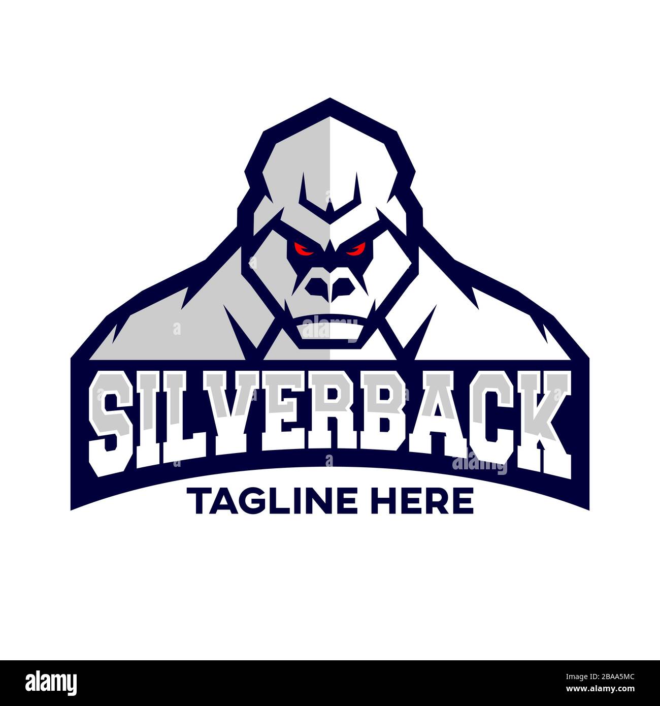 Modern silverback gorilla mascot logo.Vector illustration Stock Vector ...