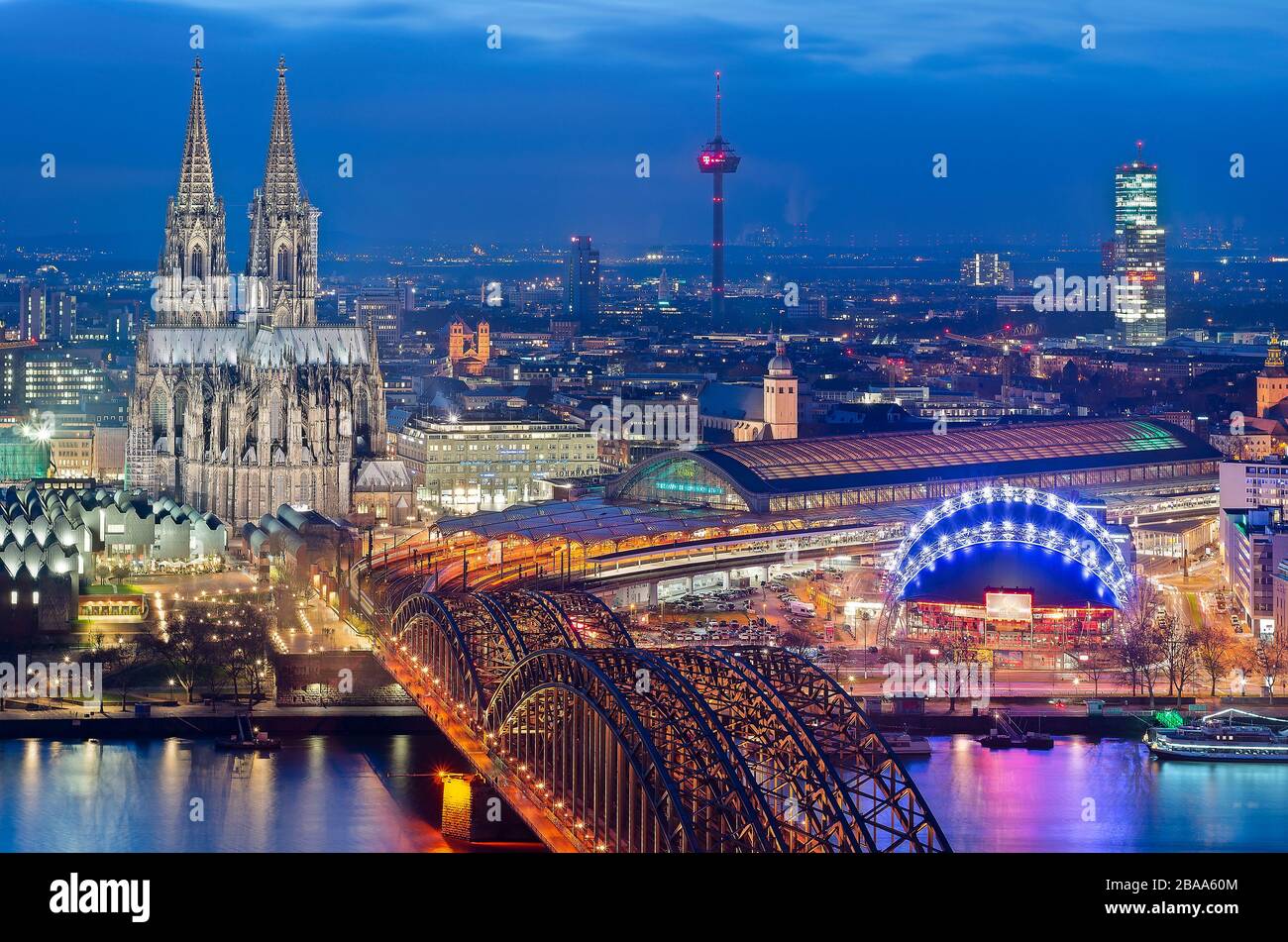 Cologne, Germany, from the top of the skyscraper on the other side of ...