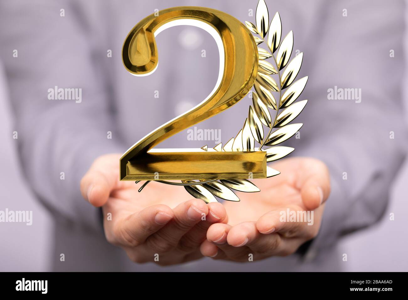 A Second or two Years award Digital number award Anniversary 3d Stock ...