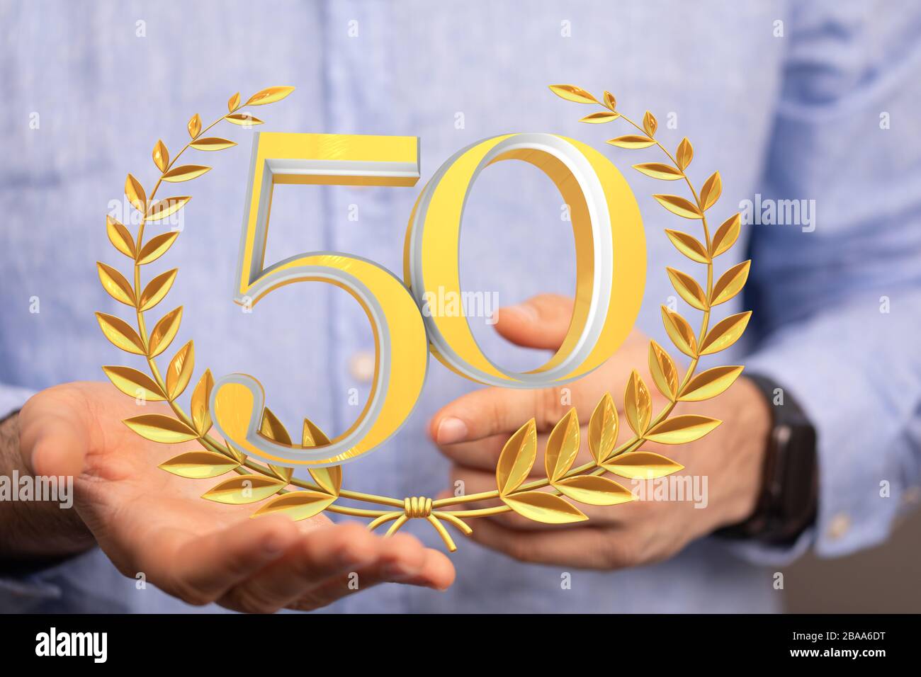 A 50 years anniversary celebration logotype with elegant celebration ...