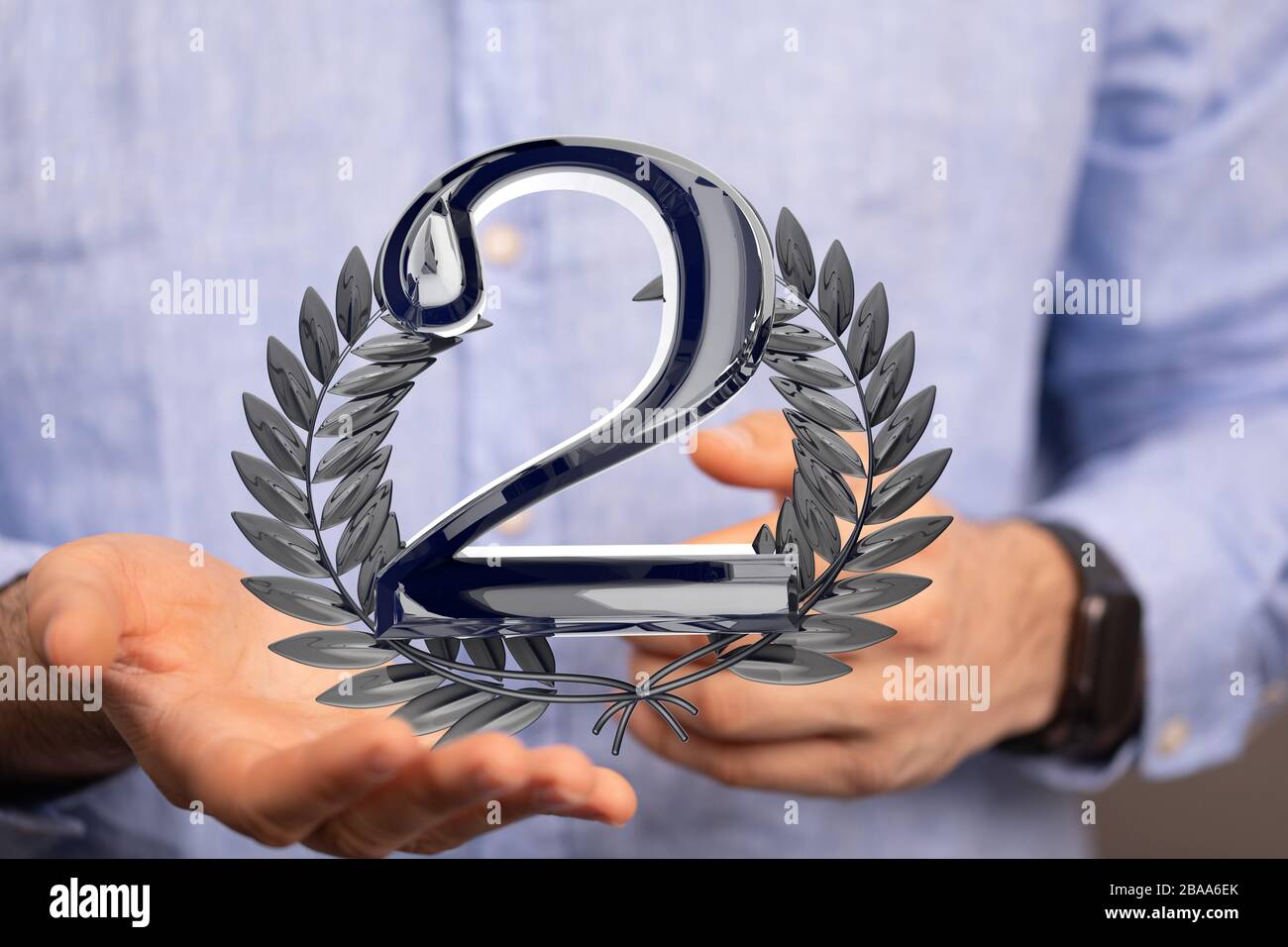 A Second or two Years award Digital number award Anniversary 3d Stock ...