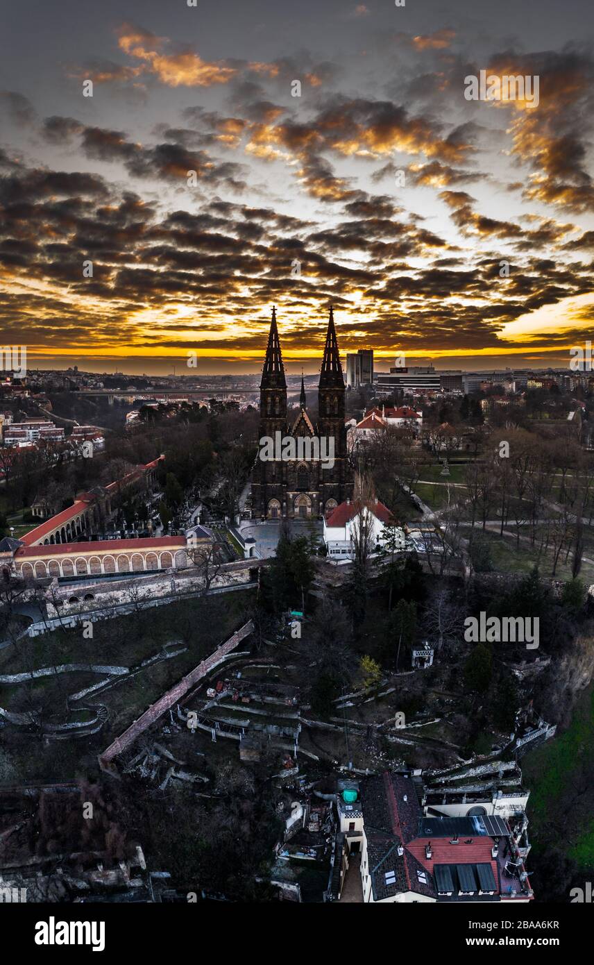 The Basilica of St Peter and St Paul is a neo-Gothic church in Vyšehrad ...