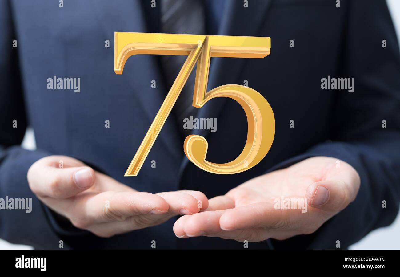 75 Digital number Years Anniversary 3d background Stock Photo - Alamy