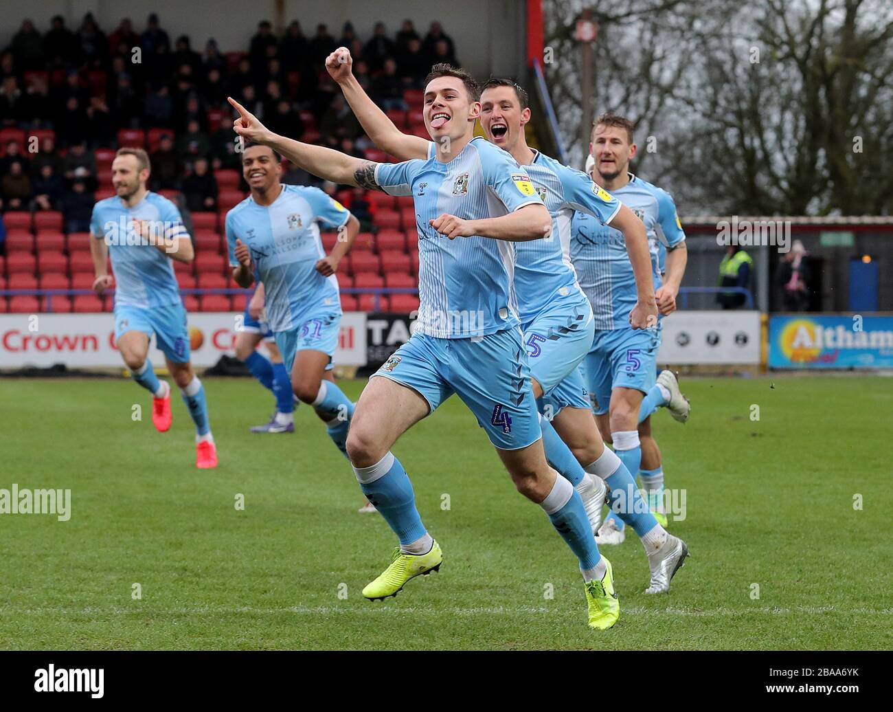 Coventry City's Michael Rose celebrates his opening goal Stock Photo ...