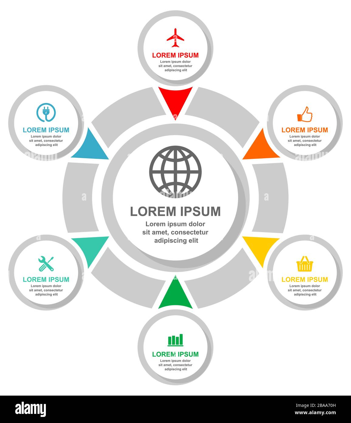 Circular infographic vector template, business and technology web ...