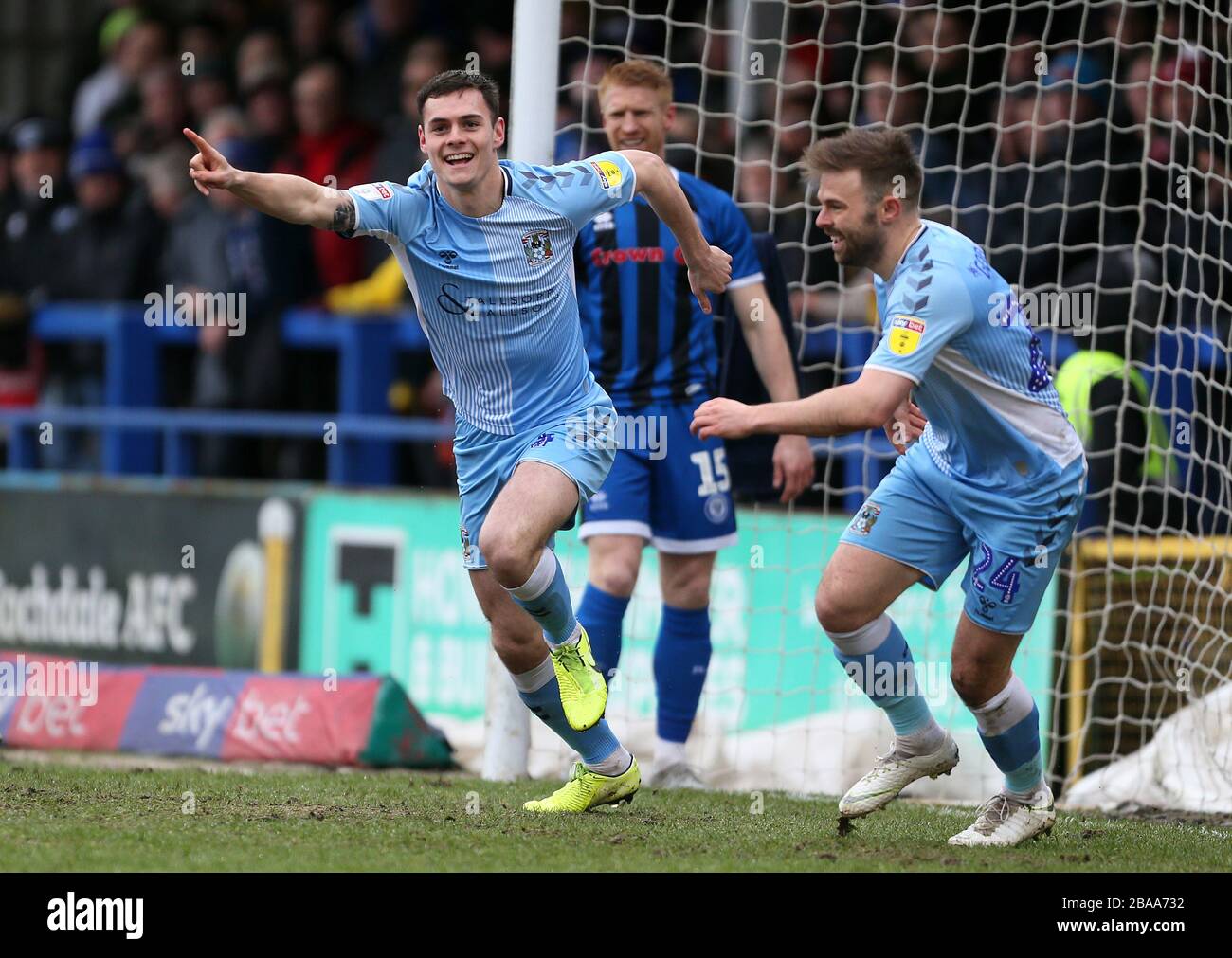 Coventry City's Michael Rose celebrates his opening goal Stock Photo ...
