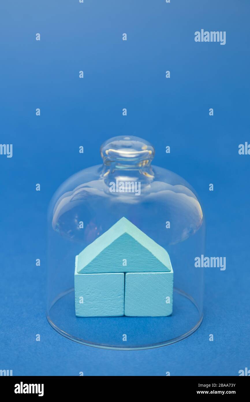 Stay at home minimal creative concept made of cubes toy in form of ...