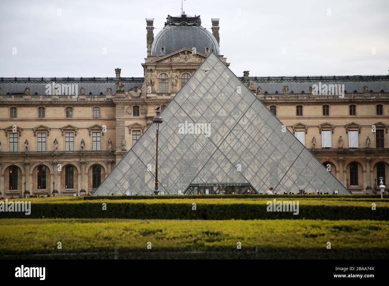 The Louvre Palace and Museum with its Pyramid Paris France Europe Stock ...