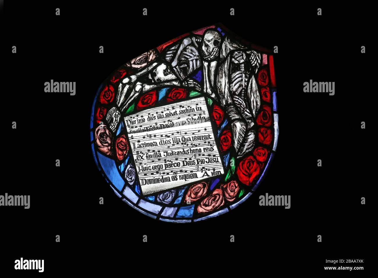 Stained glass window by Sieger Koder in St. James church in Hohenberg ...