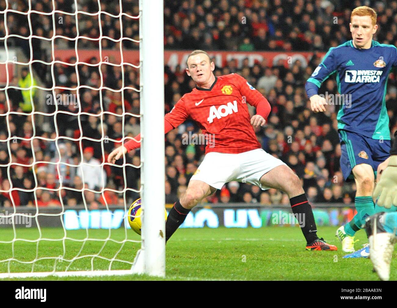 Manchester United's Wayne Rooney scores their third goal of the game ...