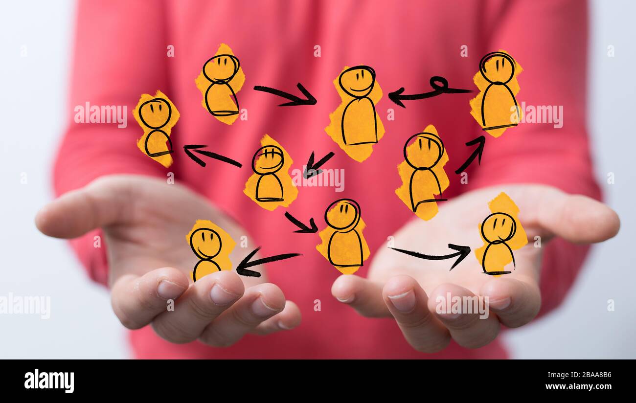 A team work connection digital concept Stock Photo - Alamy