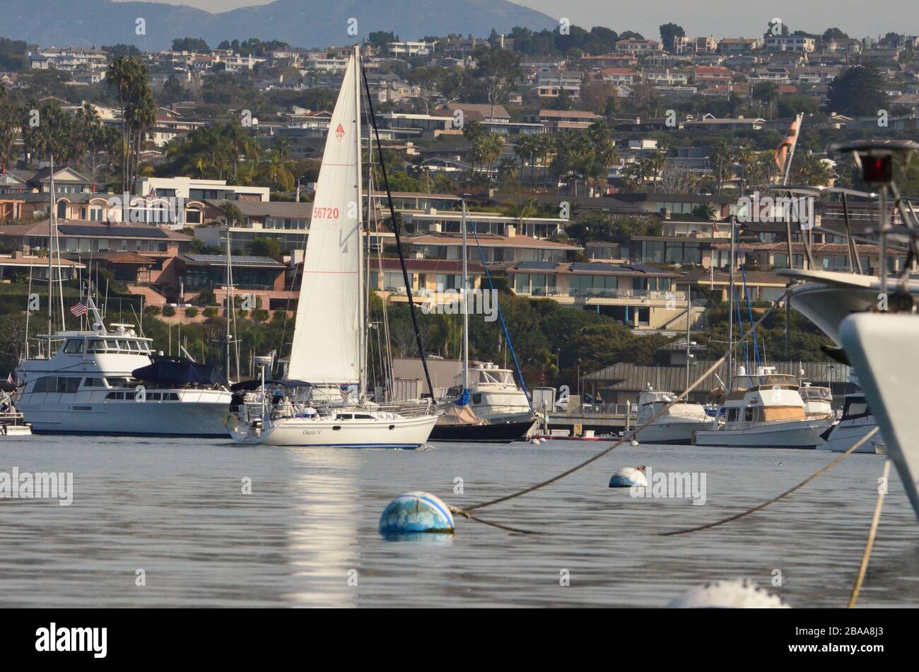 Newport Beach Harbor Balboa Island California Stock Photo - Alamy