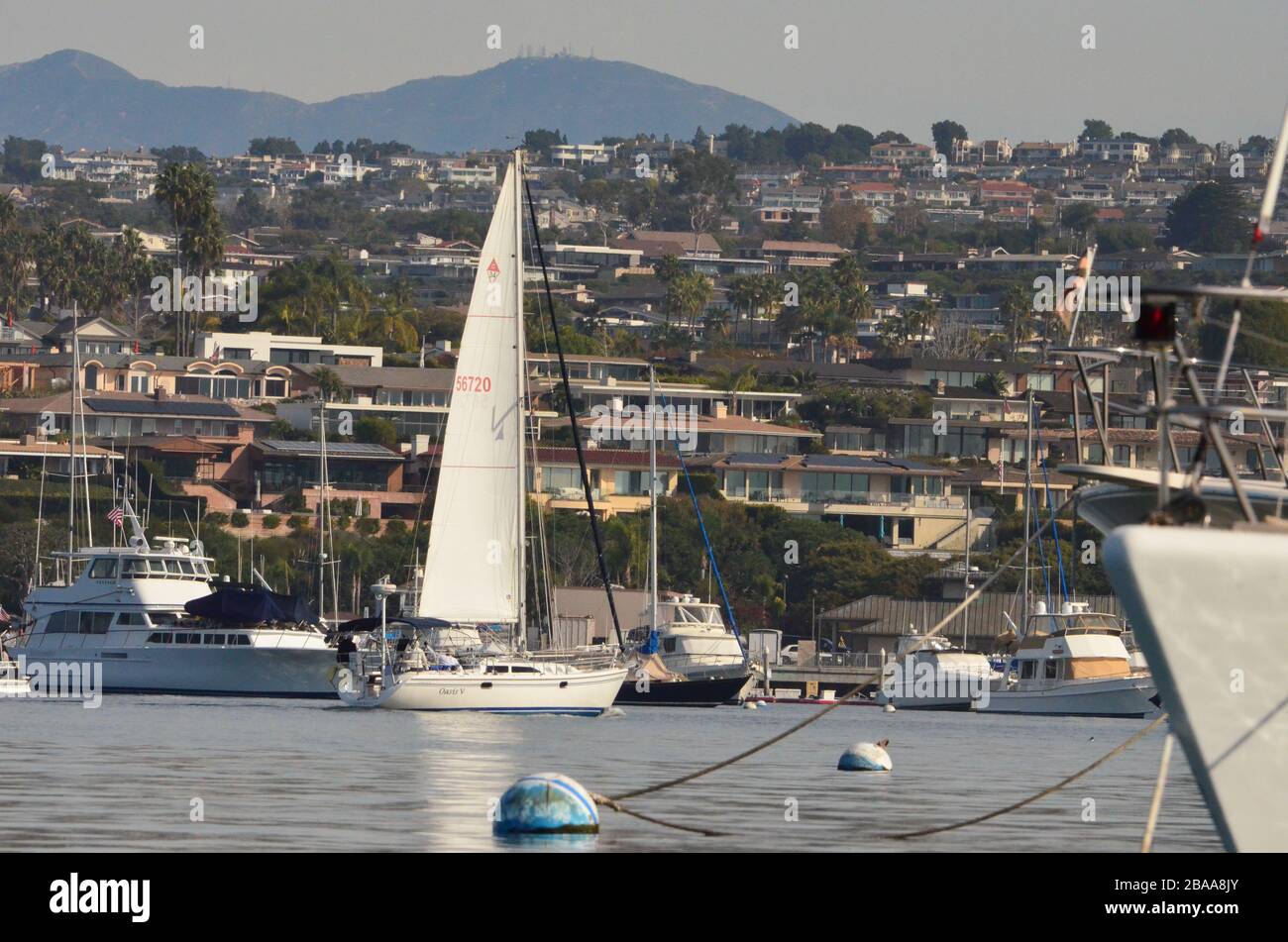 Newport Beach Harbor Balboa Island California Stock Photo - Alamy
