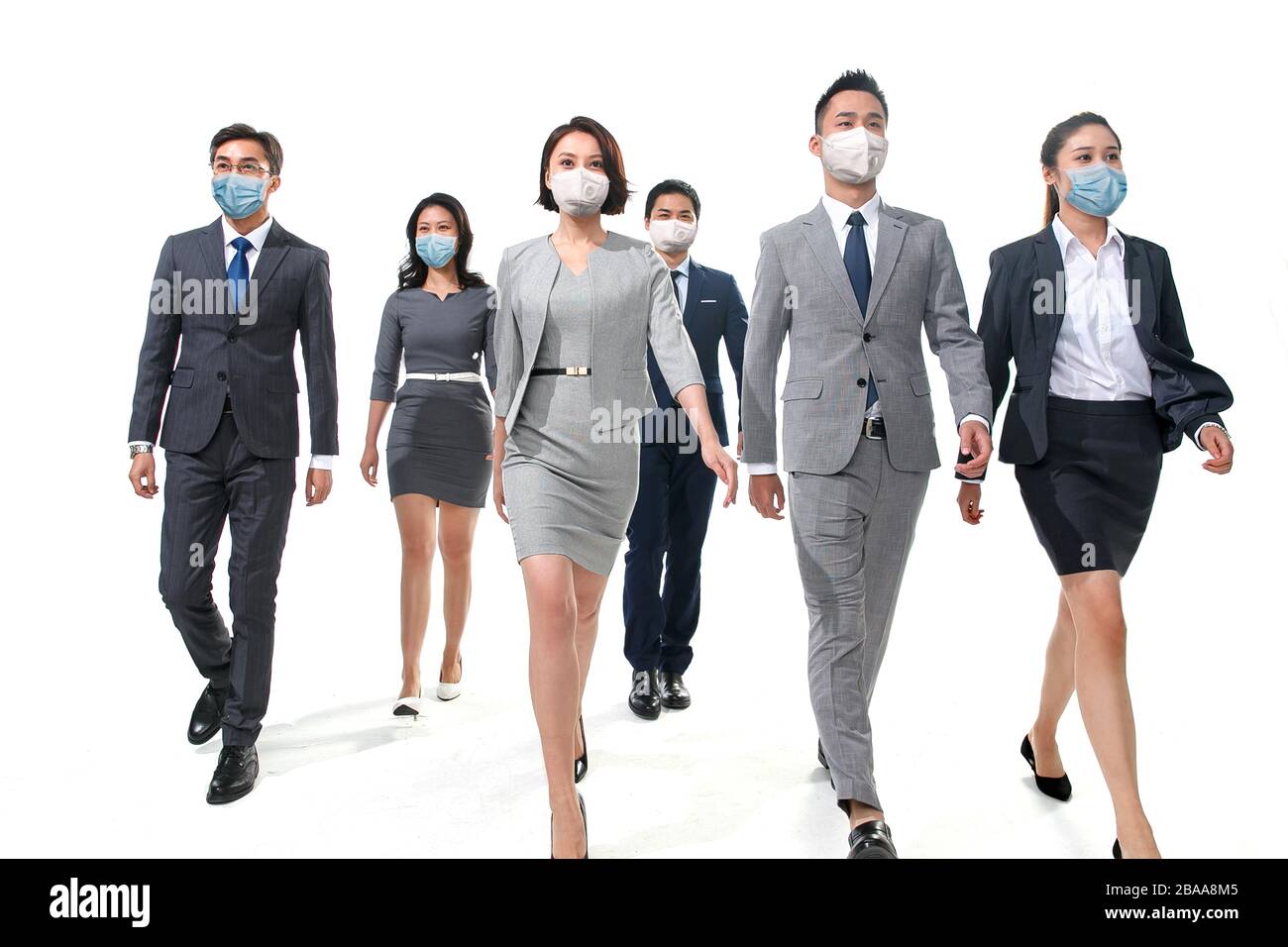 Business people wore masks Stock Photo - Alamy