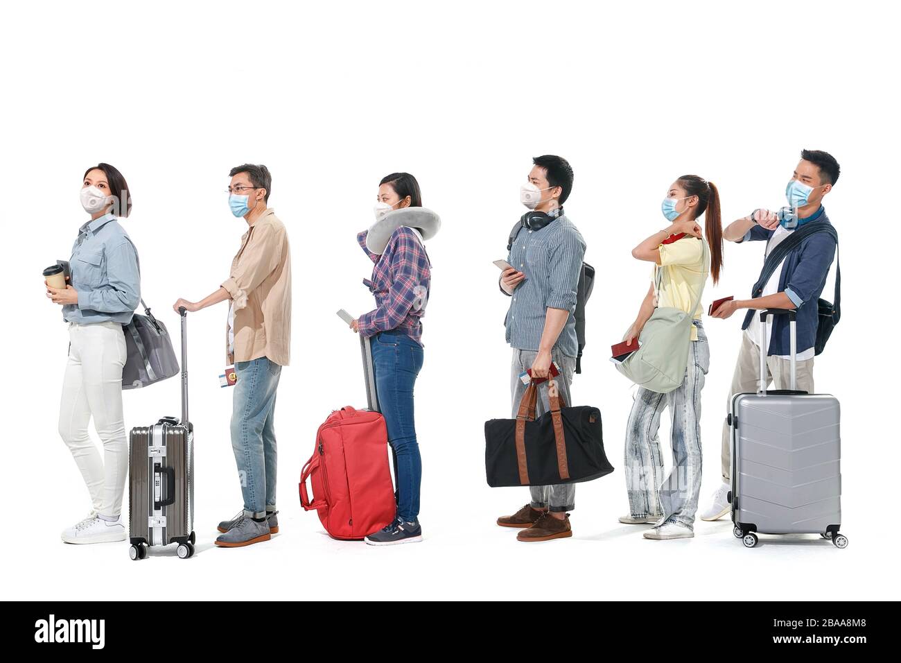 Medical line waiting people Cut Out Stock Images & Pictures - Alamy