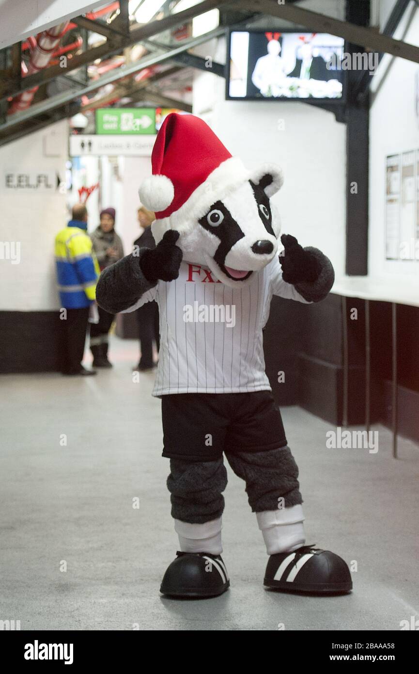 Fulham mascot Billy the Badger poses for photographs Stock Photo - Alamy