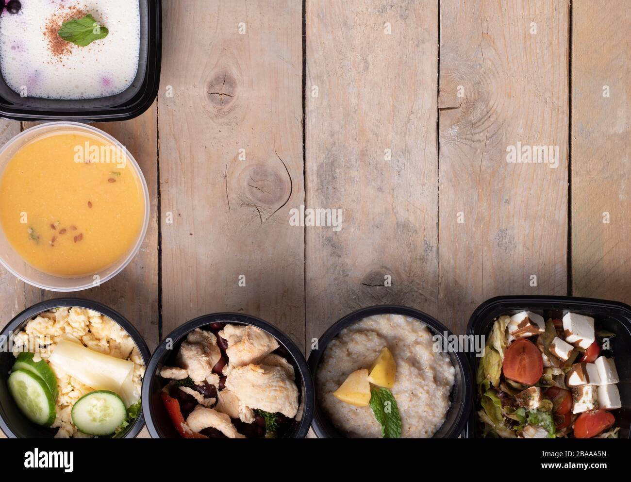 Homemade proper food, Top view. Concept of healthy lifestyle, dieting ...