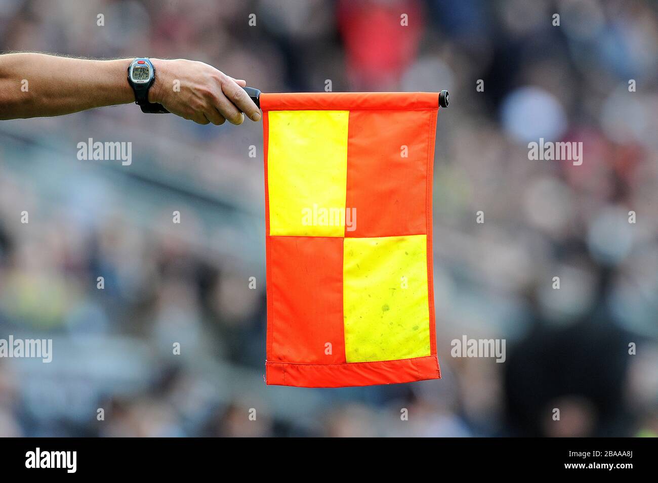 A linesman's flag Stock Photo - Alamy