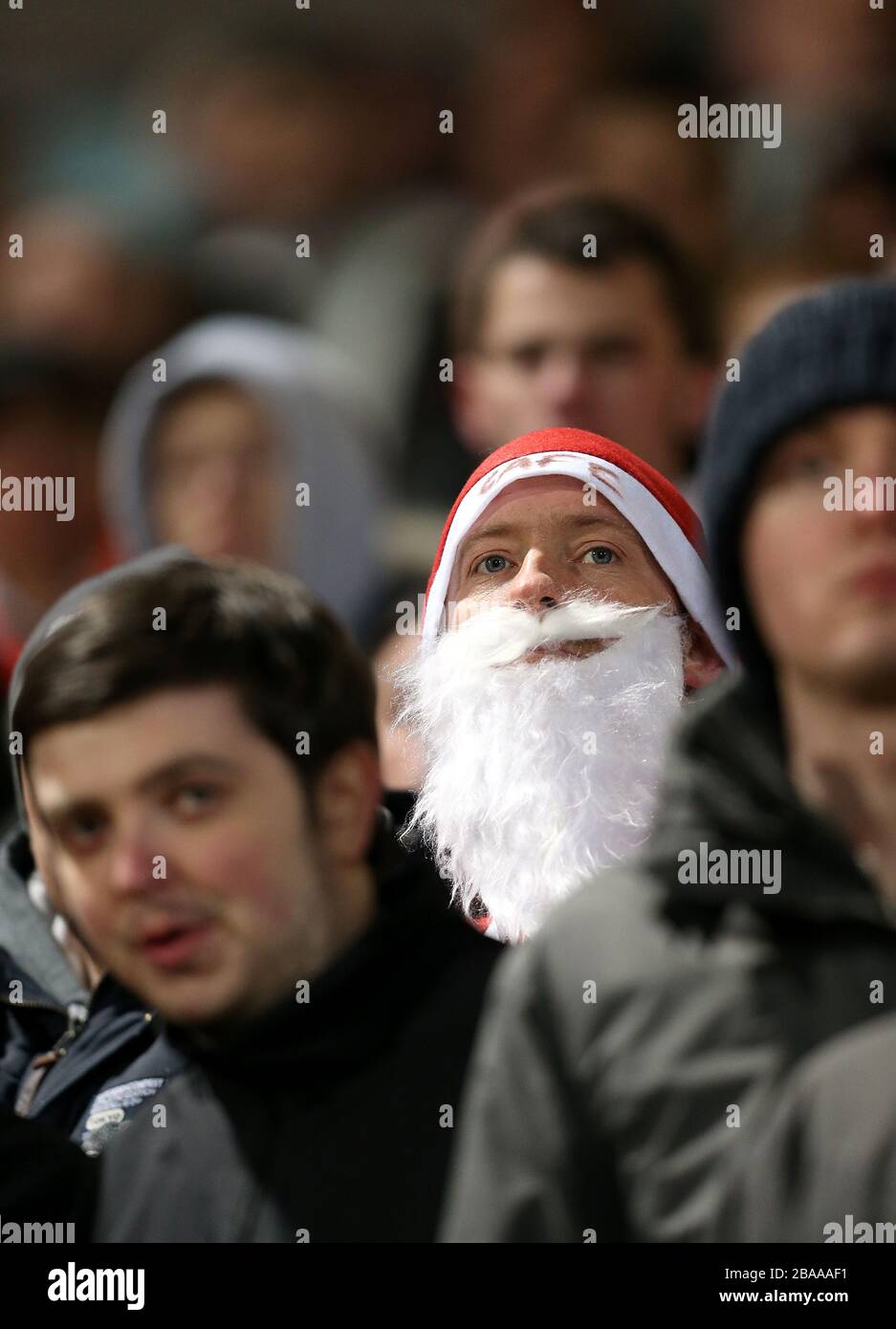 A Sunderland fan dresses up as Santa Claus in the stands Stock Photo ...