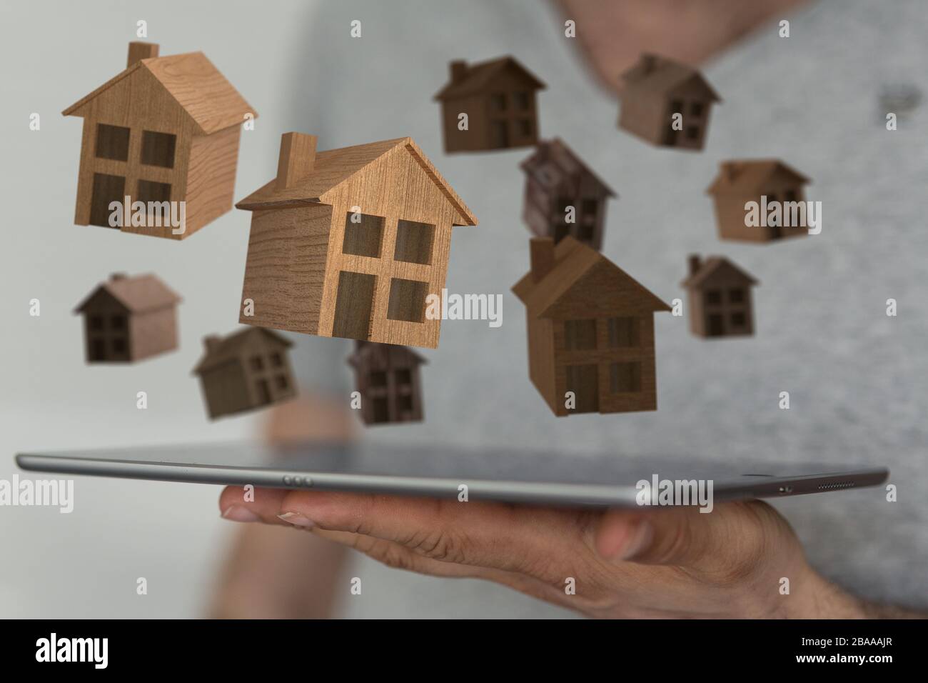 A House, Residential Structure, Human Hand. concept Stock Photo - Alamy
