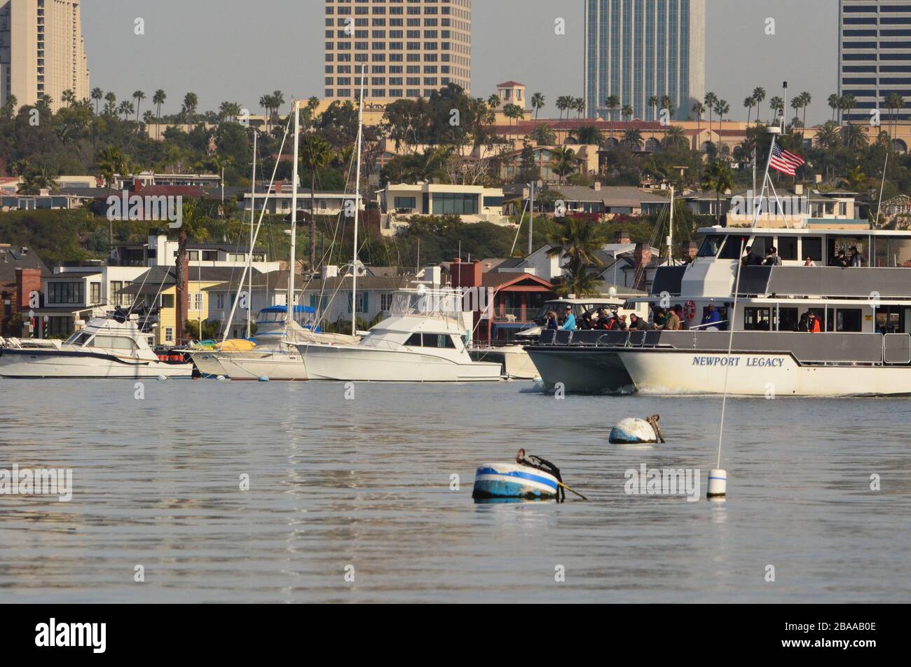 Newport Beach Harbor Balboa Island California Stock Photo - Alamy