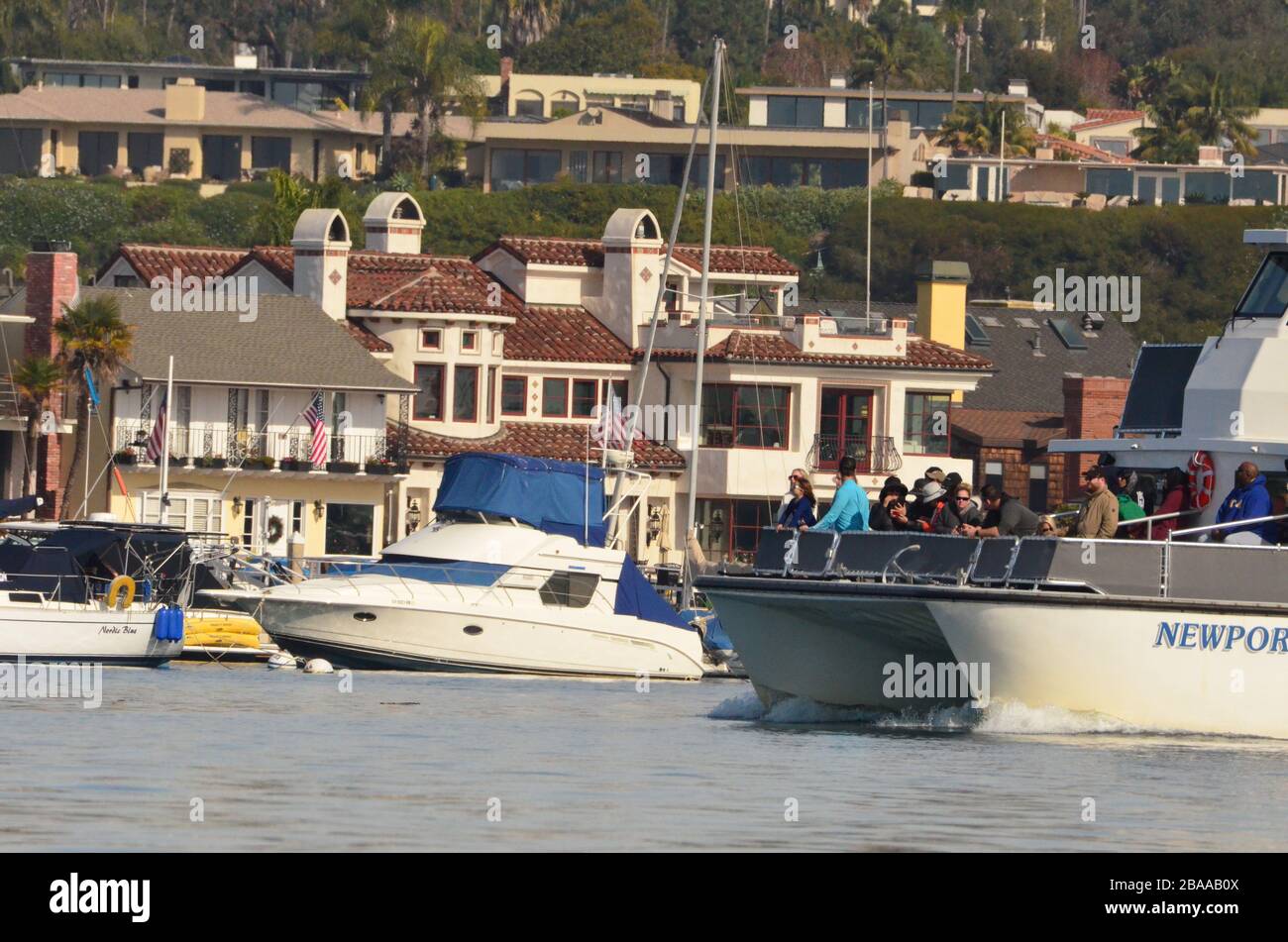 Newport Beach Harbor Balboa Island California Stock Photo - Alamy