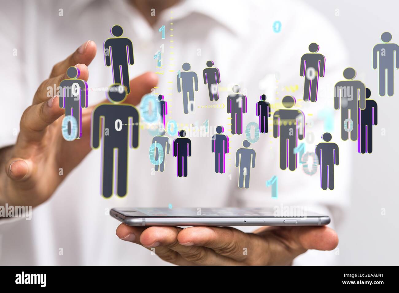 A connected symbols for digital, interactive and global communication ...