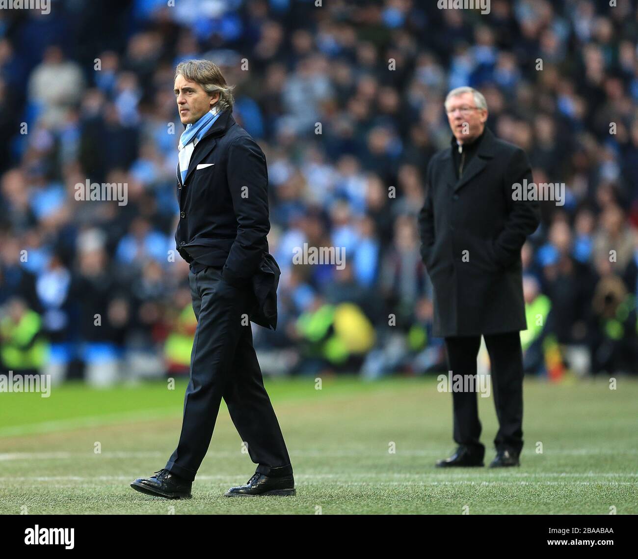 Manchester Untied manager Sir Alex Ferguson and Manchester City manager ...