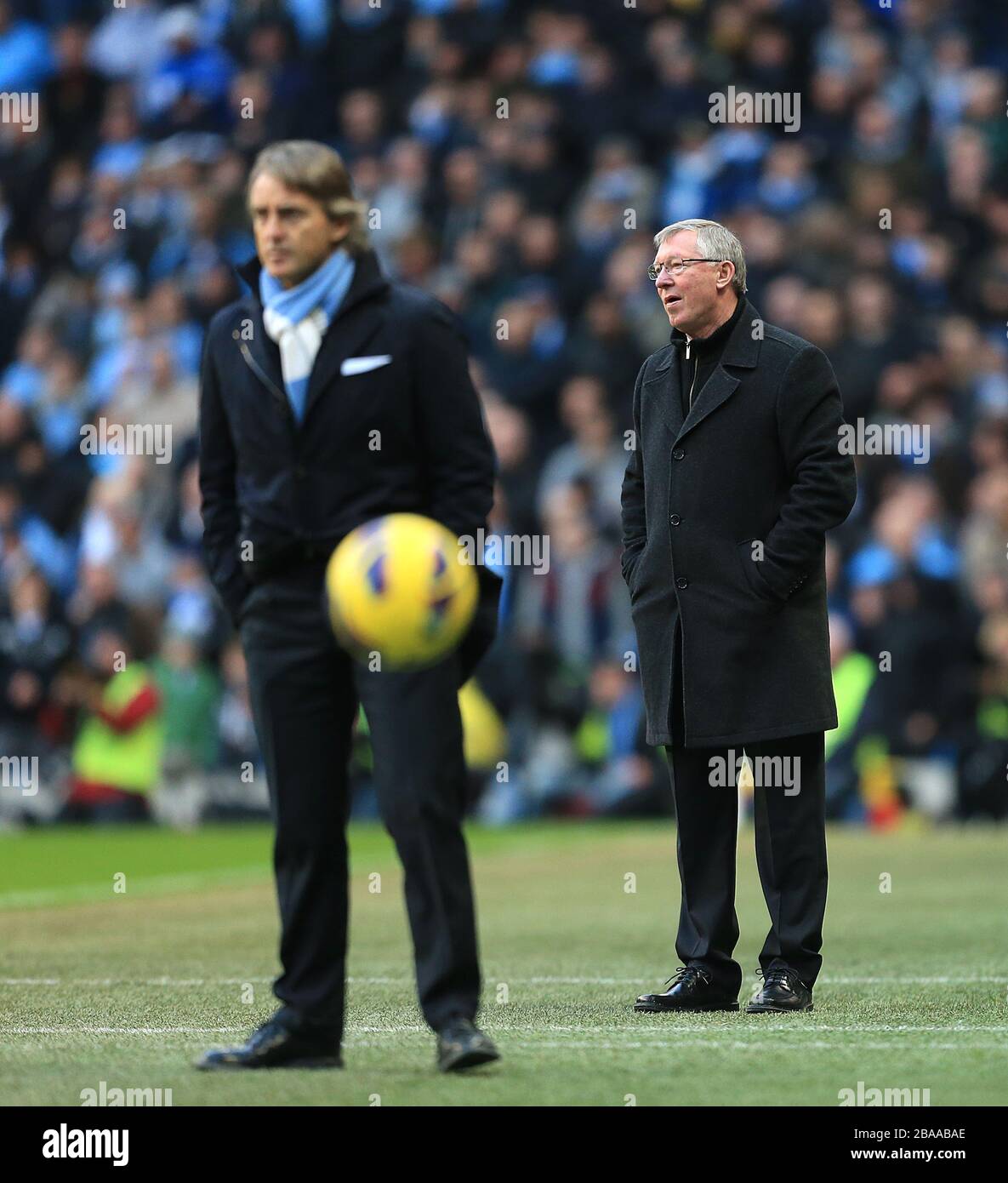 Manchester Untied manager Sir Alex Ferguson and Manchester City manager ...
