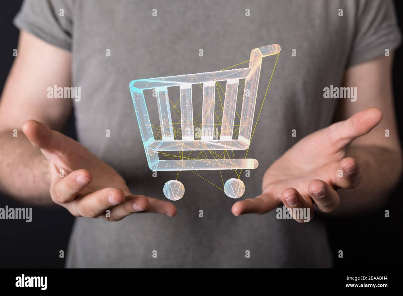 A Shopping cart as part of the network in hand . The concept of ...