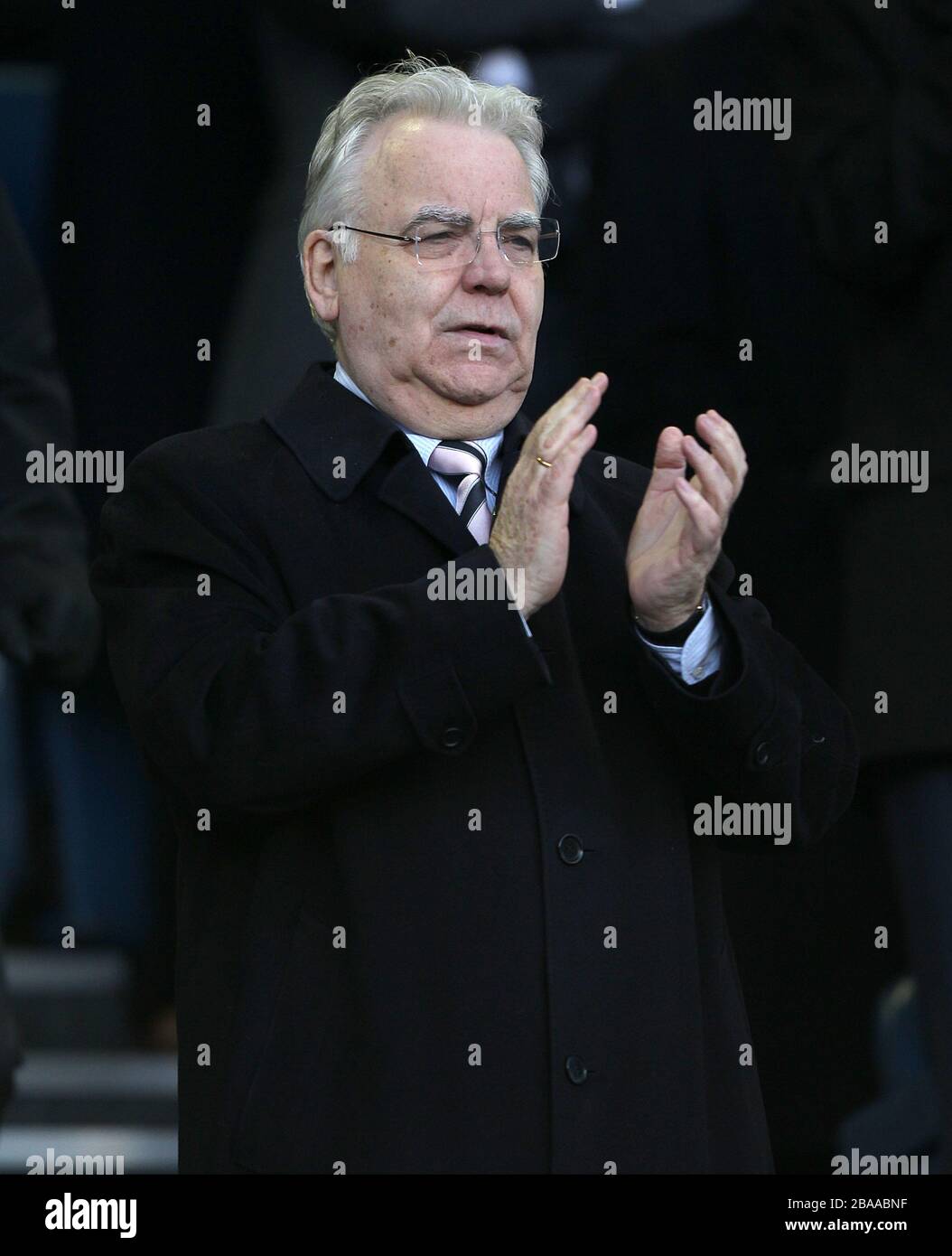 Everton chairman Bill Kenwright in the stands prior to kick-off Stock ...