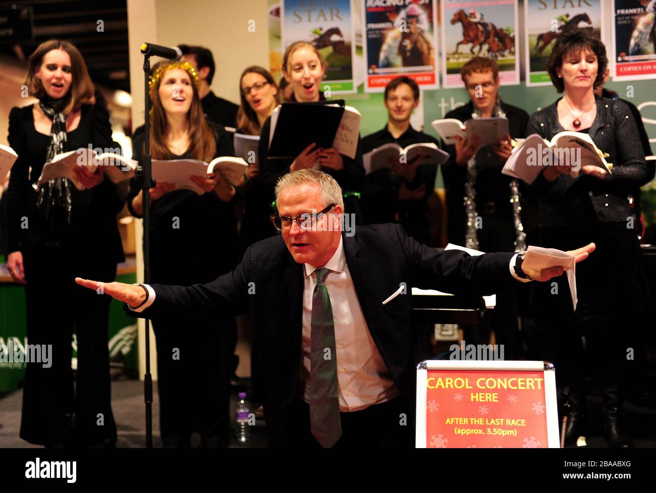 The New London Singers choir in Esher Hall at Sandown Park Stock Photo ...