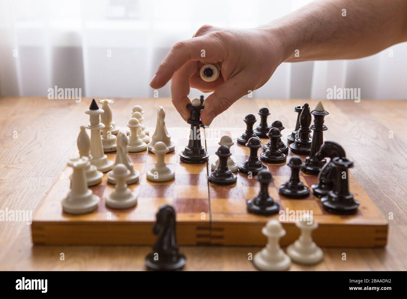 Dad and Son playing chess together at home Stock Photo - Alamy