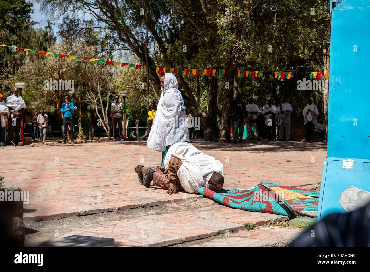 Africa, Ethiopia,Adadi Mariam. Religious procession in Adadi Mariam. A ...