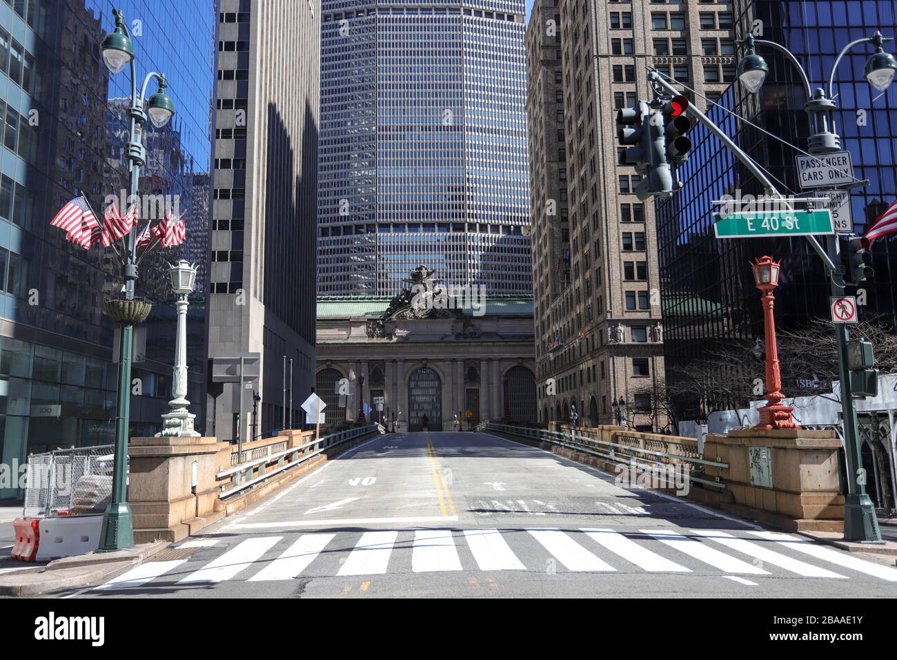 New York, New York, USA. 24th Mar, 2020. View of an overpass in front ...