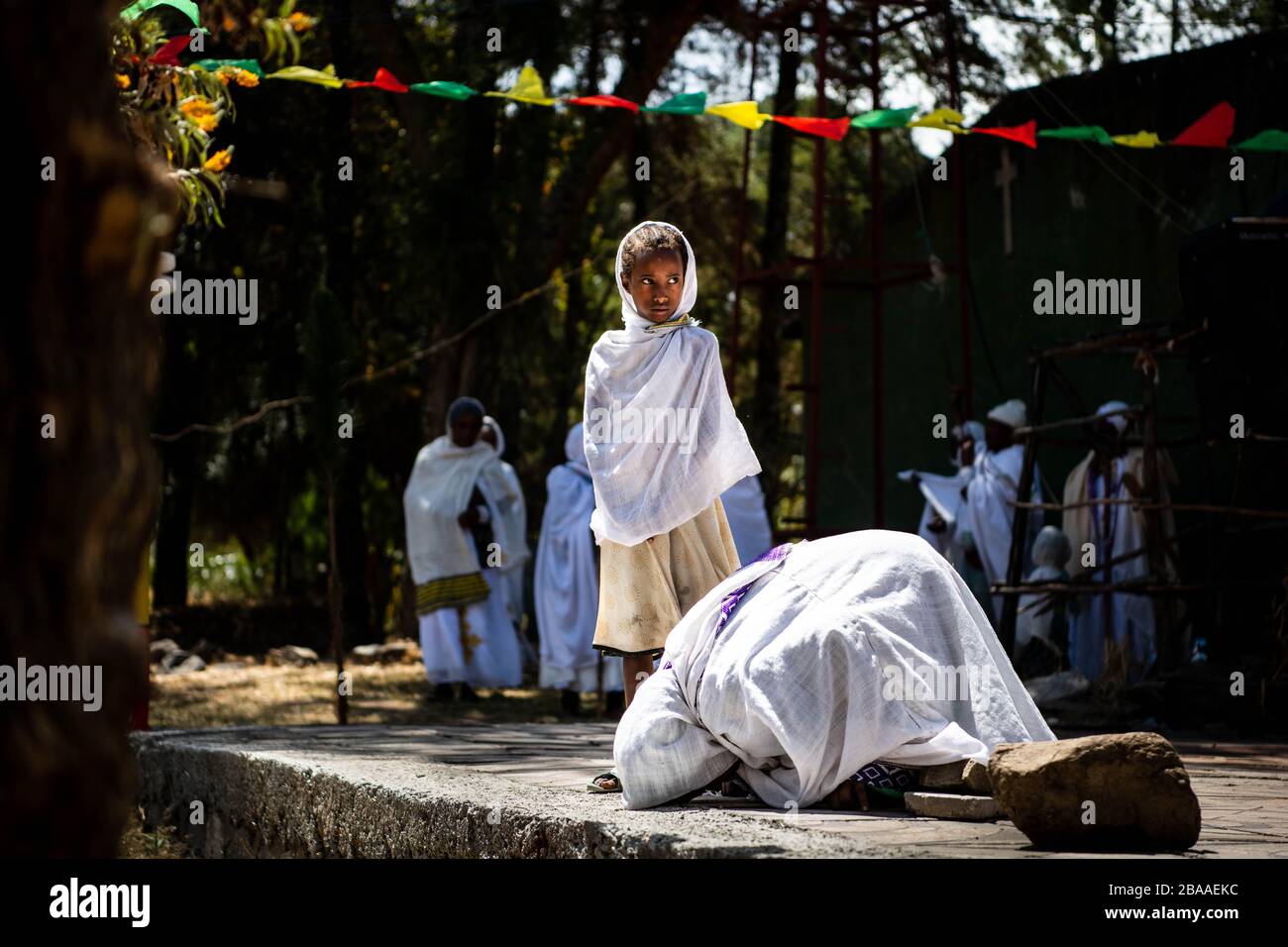 Africa, Ethiopia, Adadi Mariam. Religious procession in Adadi Mariam. A ...