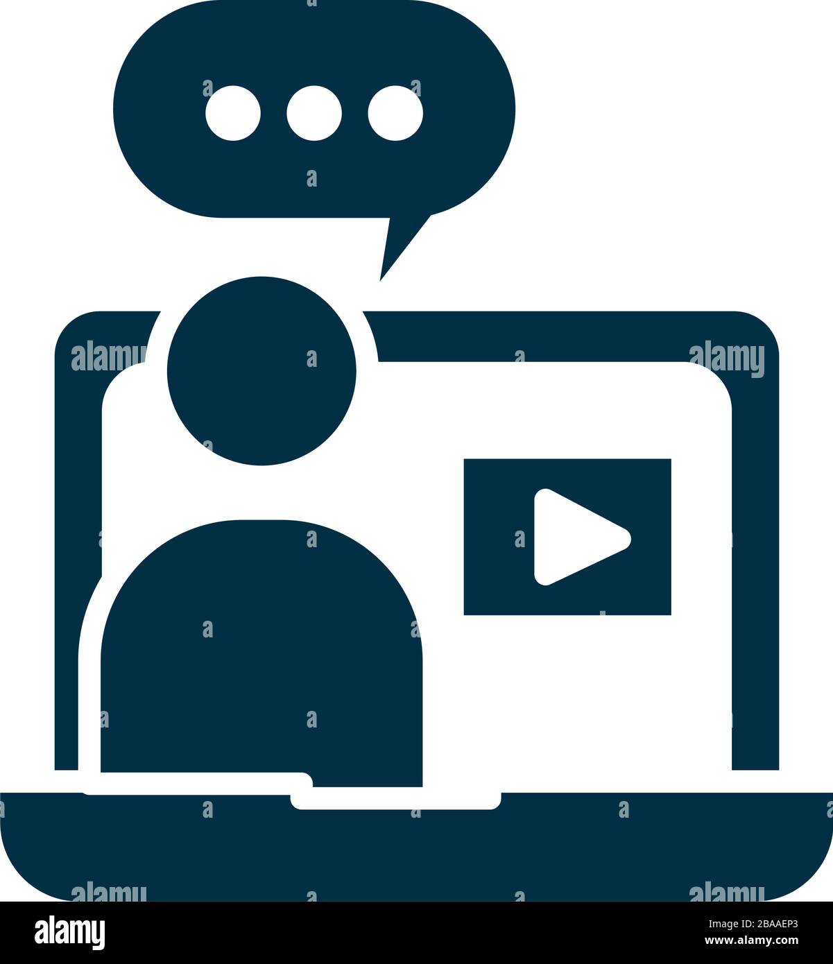 online education concept, teacher dictating online classes at computer ...