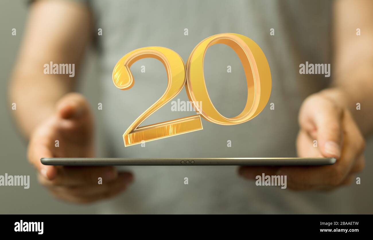 A 20 years anniversary celebration logotype with elegant celebration ...