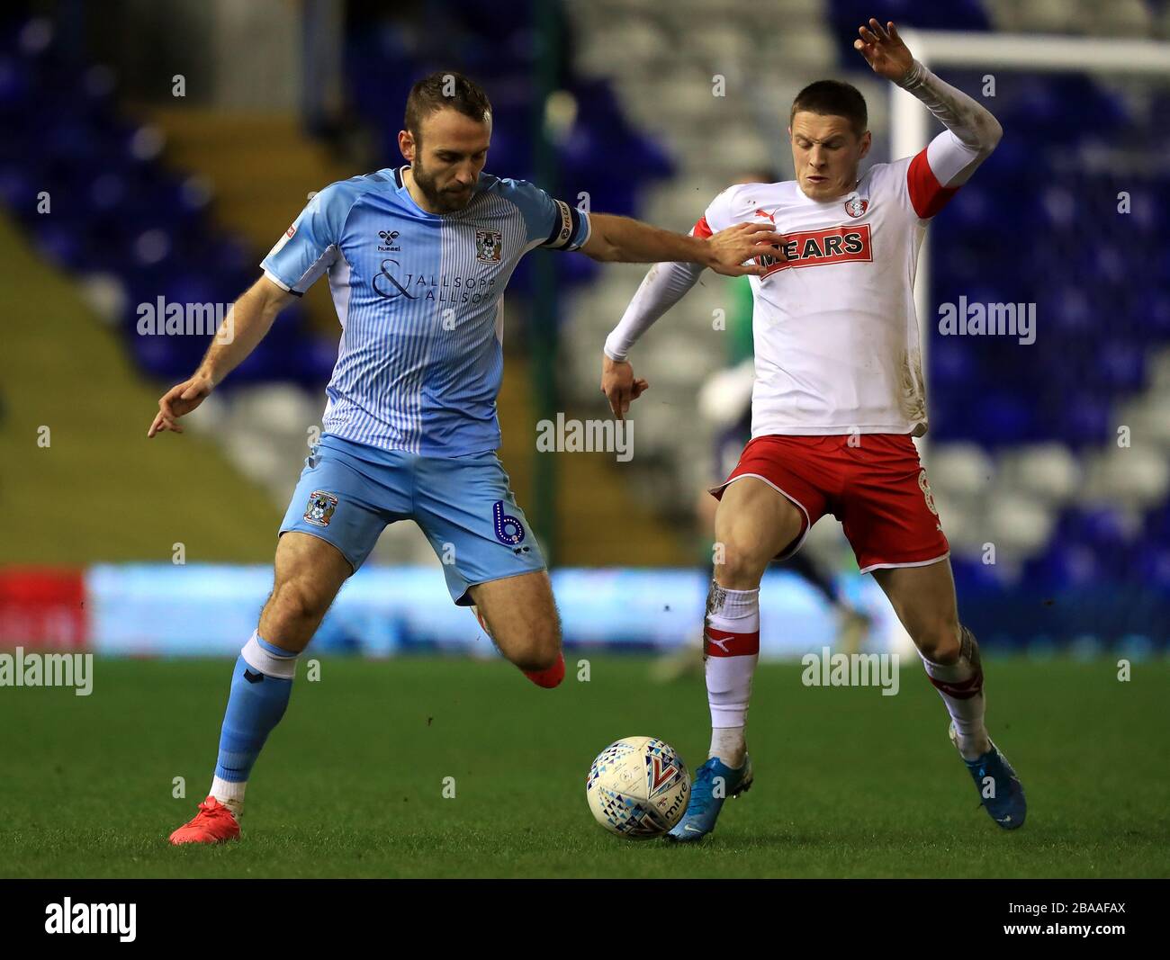 Coventry City's Liam Kelly (left) and Rotherham United's Ben Wiles ...
