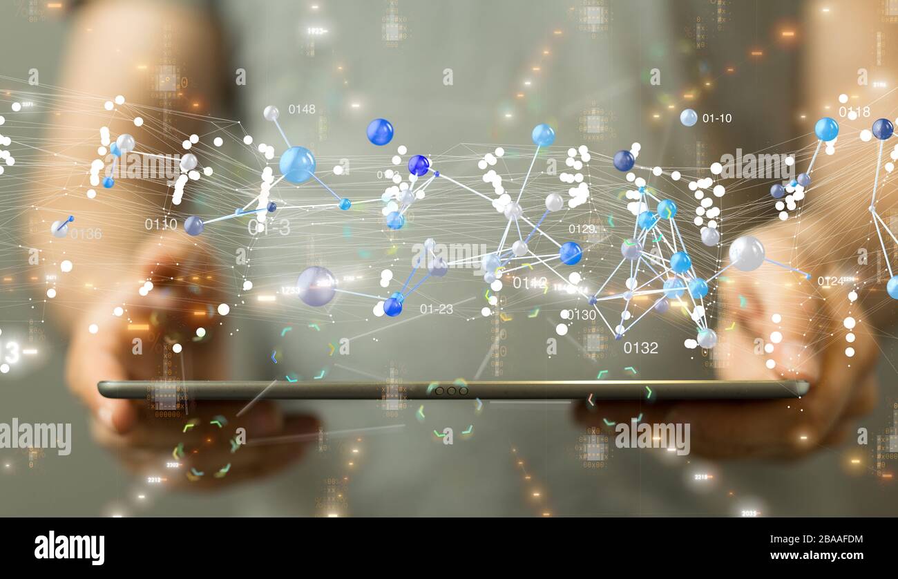 A team work connection digital concept Stock Photo - Alamy