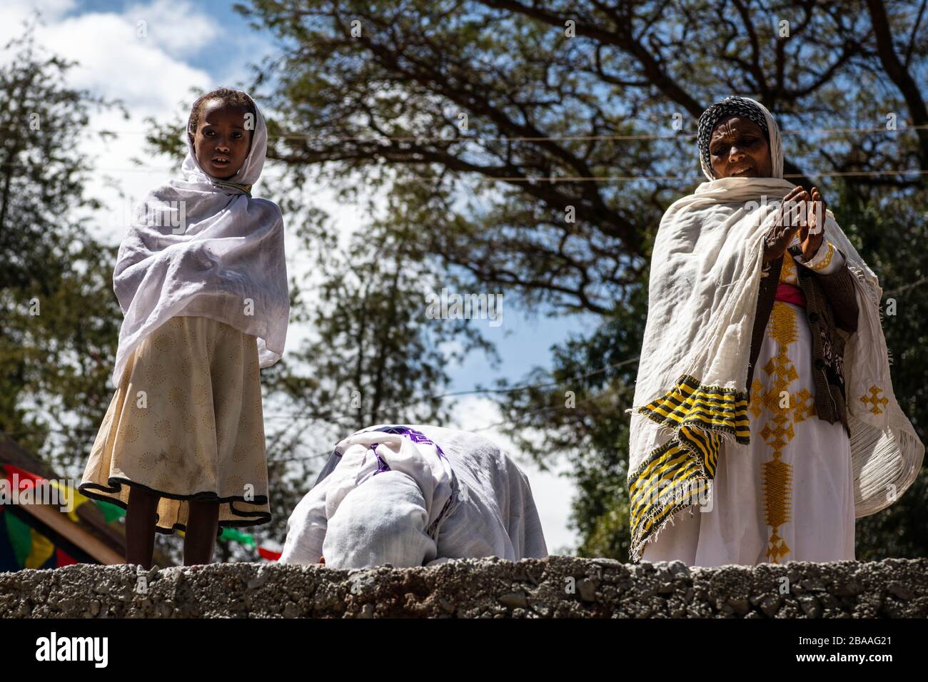 Africa, Ethiopia, Adadi Mariam. Religious procession in Adadi Mariam. A ...