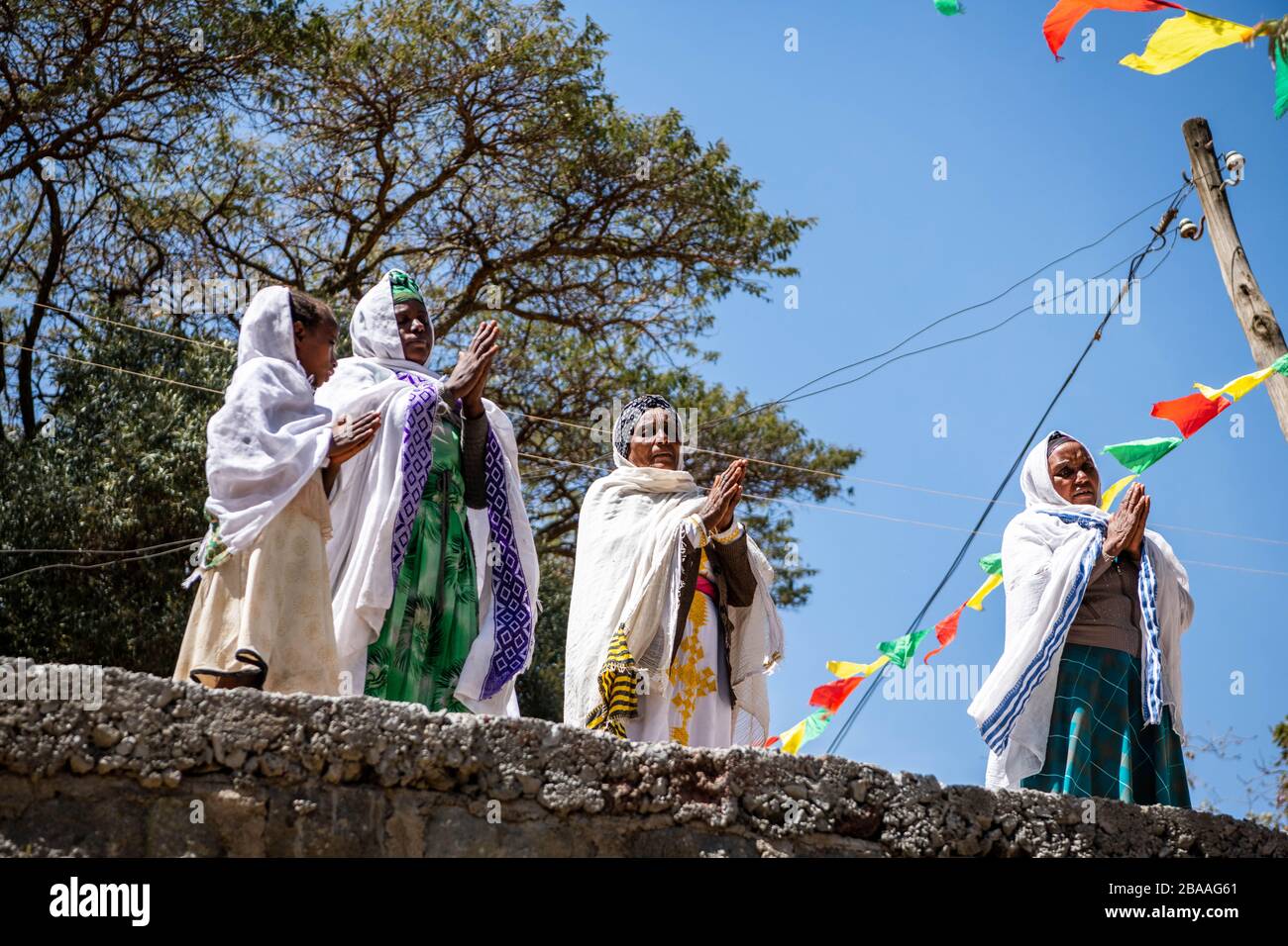 Africa, Ethiopia, Adadi Mariam. Religious procession in Adadi Mariam ...