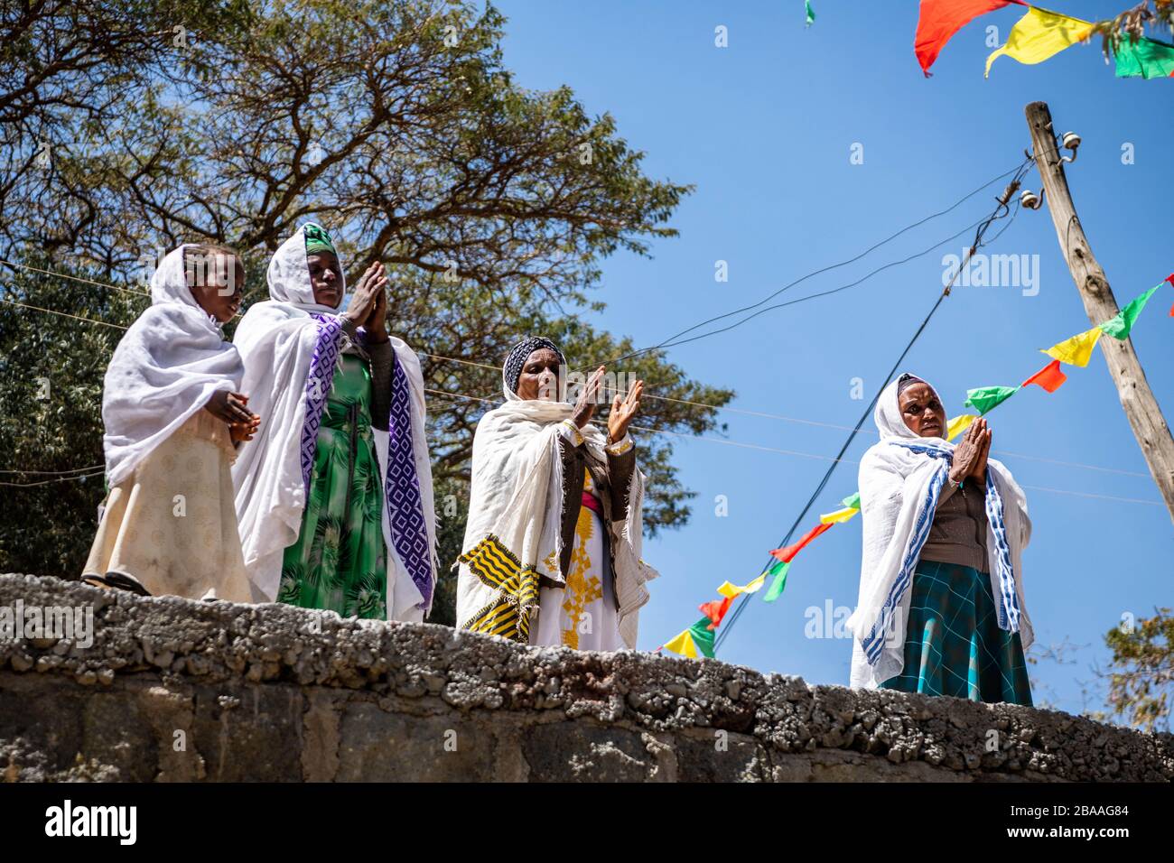 Africa, Ethiopia, Adadi Mariam. Religious procession in Adadi Mariam ...