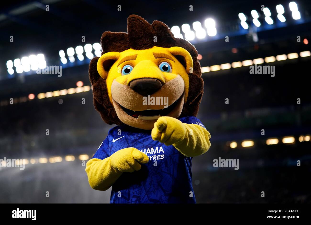 Chelsea's mascot Stamford The Lion Stock Photo - Alamy