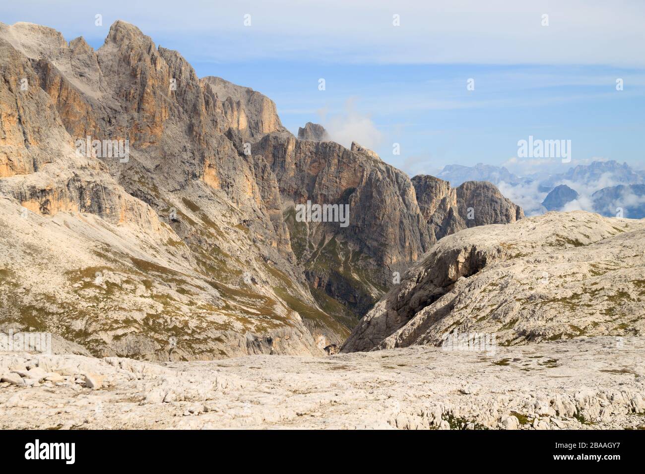 Dolomites landscape, Rosetta plateau, San Martino di Castrozza. Italian ...