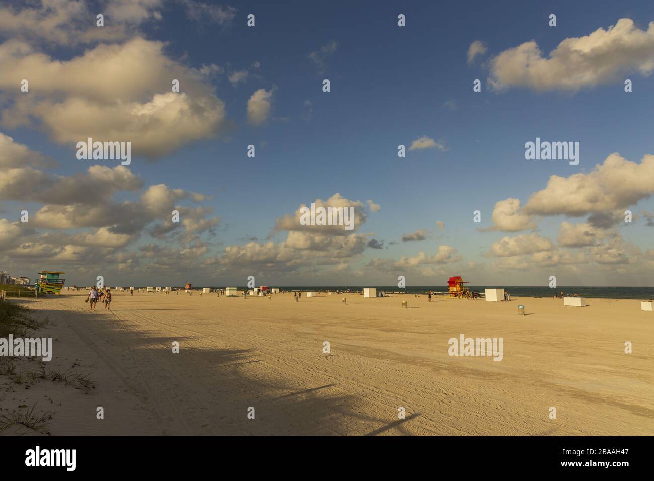 Beautiful landscape view of Miami South Beach coast line. Sand beach ...