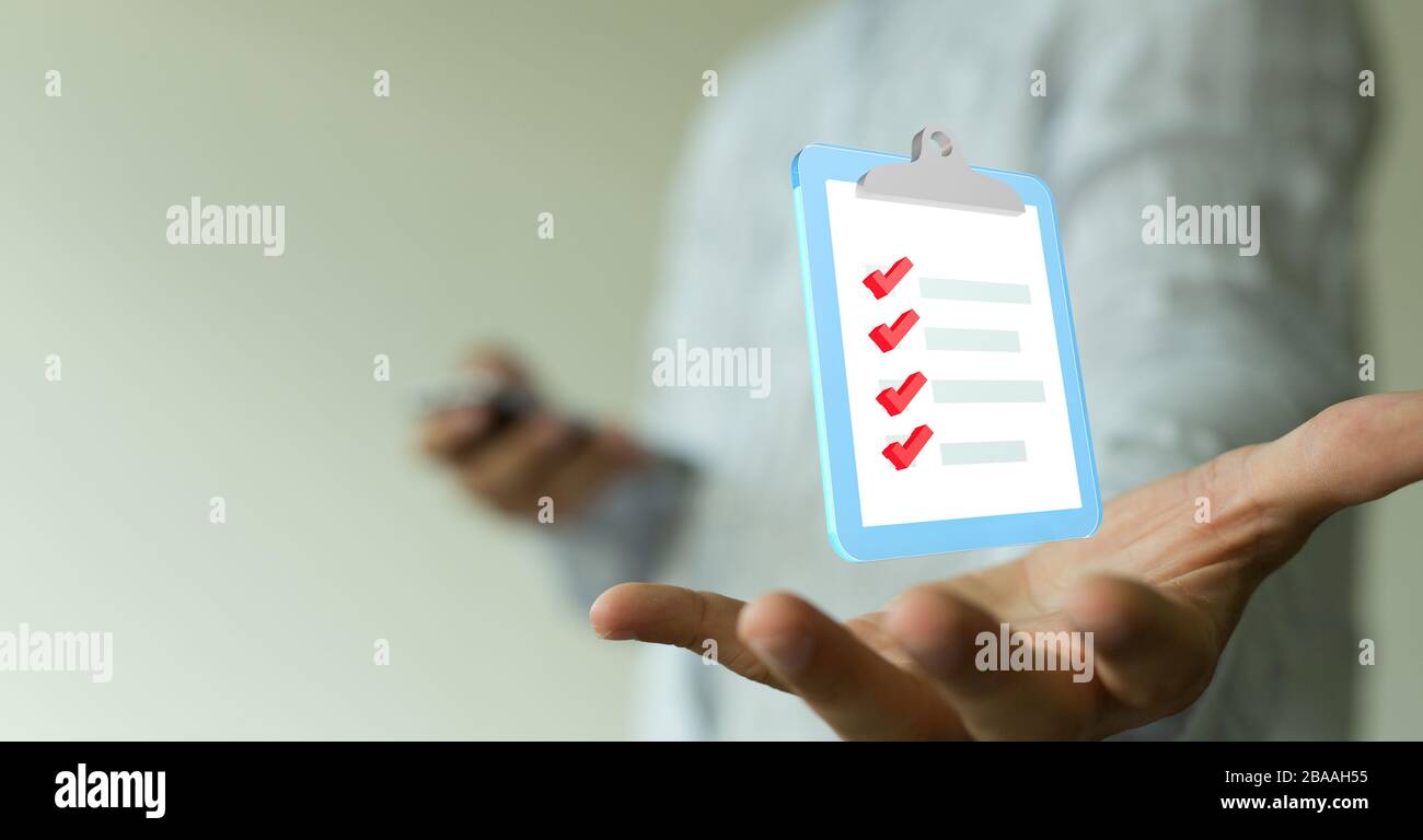 A Digital checklist or todo-list displayed Stock Photo - Alamy