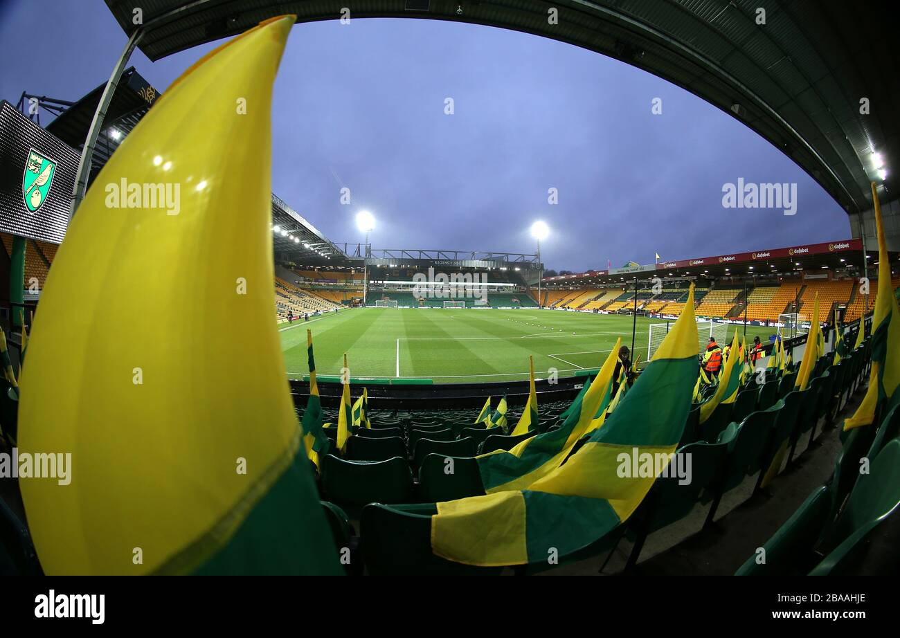A general view inside Carrow Road before the game between Norwich City ...
