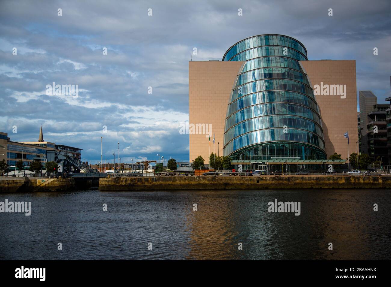 The modernist facade of the Convention Centre in Dublin, Ireland Stock ...
